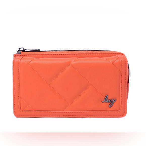 lug | Bags | Lug Surrey Satin Luxe Vegan Leather Rfid Wallet Papaya ...